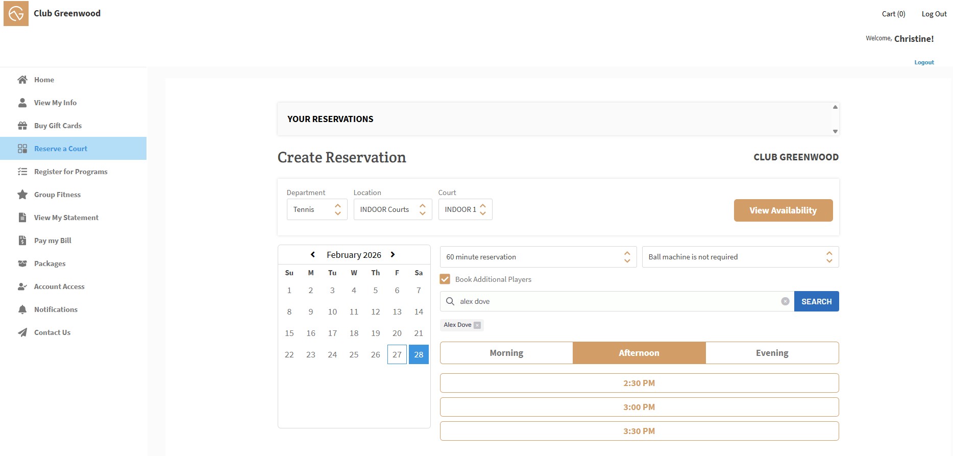 Court Reservation Instructions - Club Greenwood